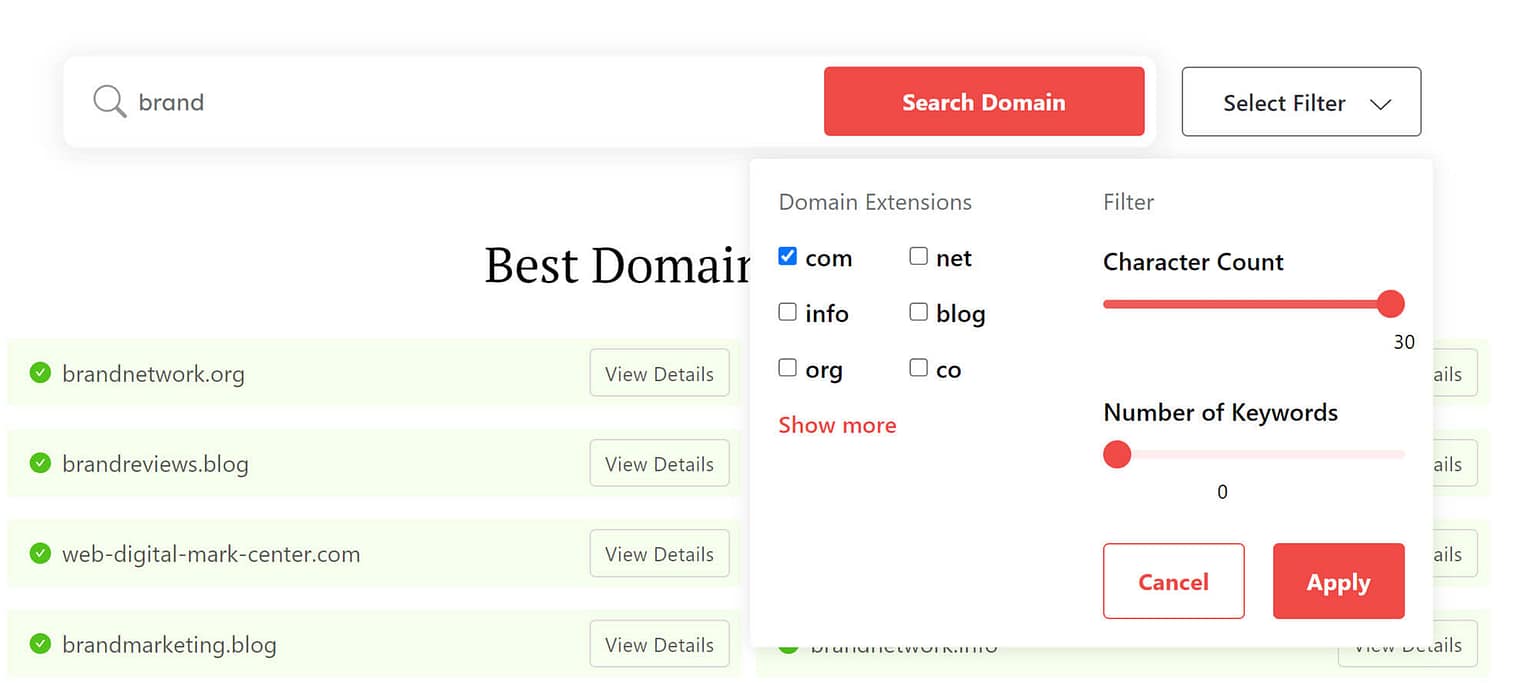 AI Domain Name Generator (Instant Ideas, no Ads) - DomainWheel