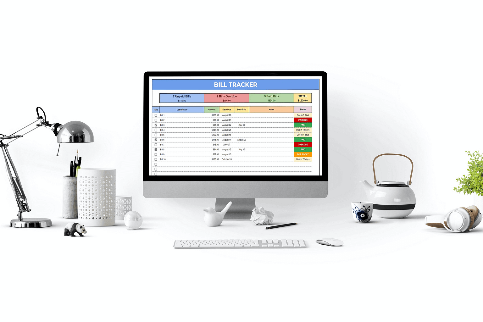 Bill Tracker Template (Spreadsheet & Printable) - FinMasters