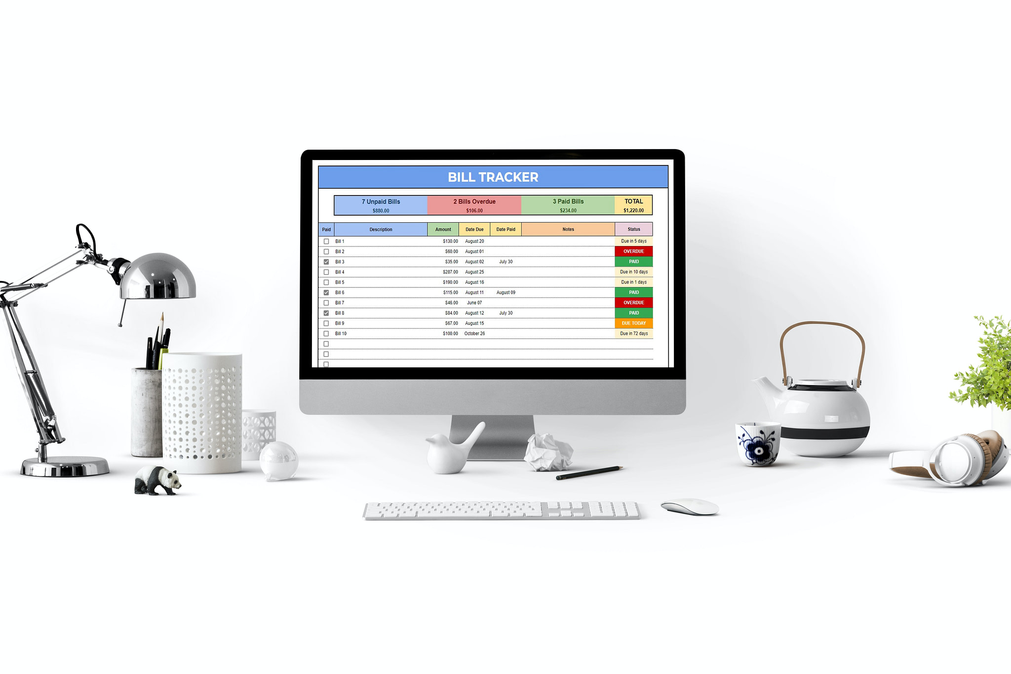 Bill Tracker Template (Spreadsheet & Printable) - FinMasters