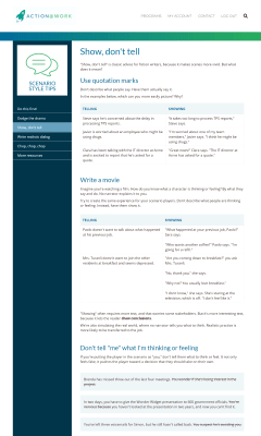 How to write training scenarios- Style tips - Cathy Moore